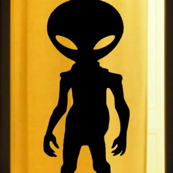 Mcadoorwe | Holiday | Alien Silhouette Window Decal Large And Reusable ...